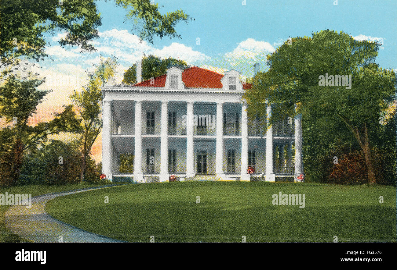 NATCHEZ: DUNLEITH, 1938. /nView of Dunleith, built in 1849 in Natchez ...