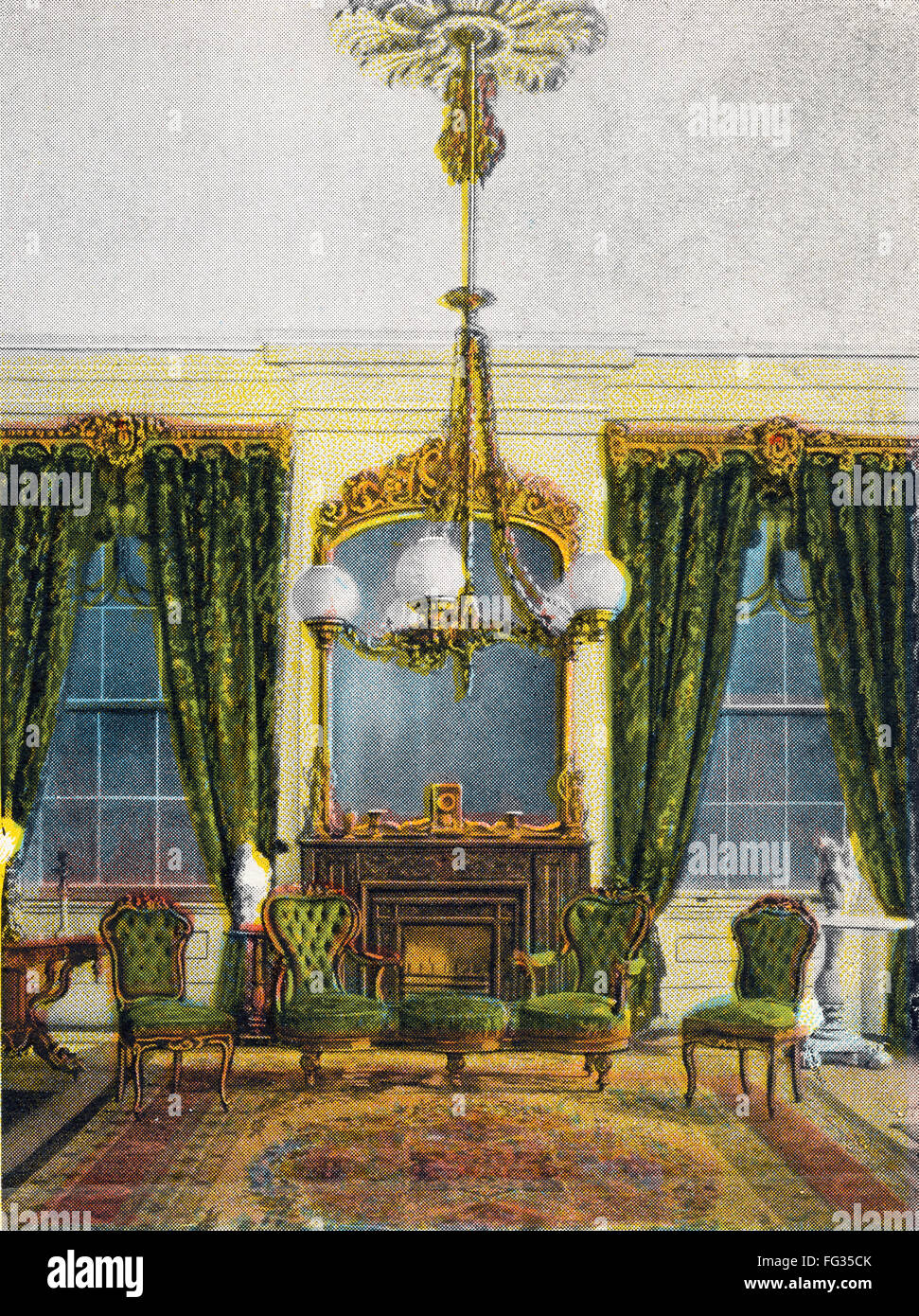 NATCHEZ: MELROSE, 1938. /nDrawing room in Melrose House, built in 1831 ...
