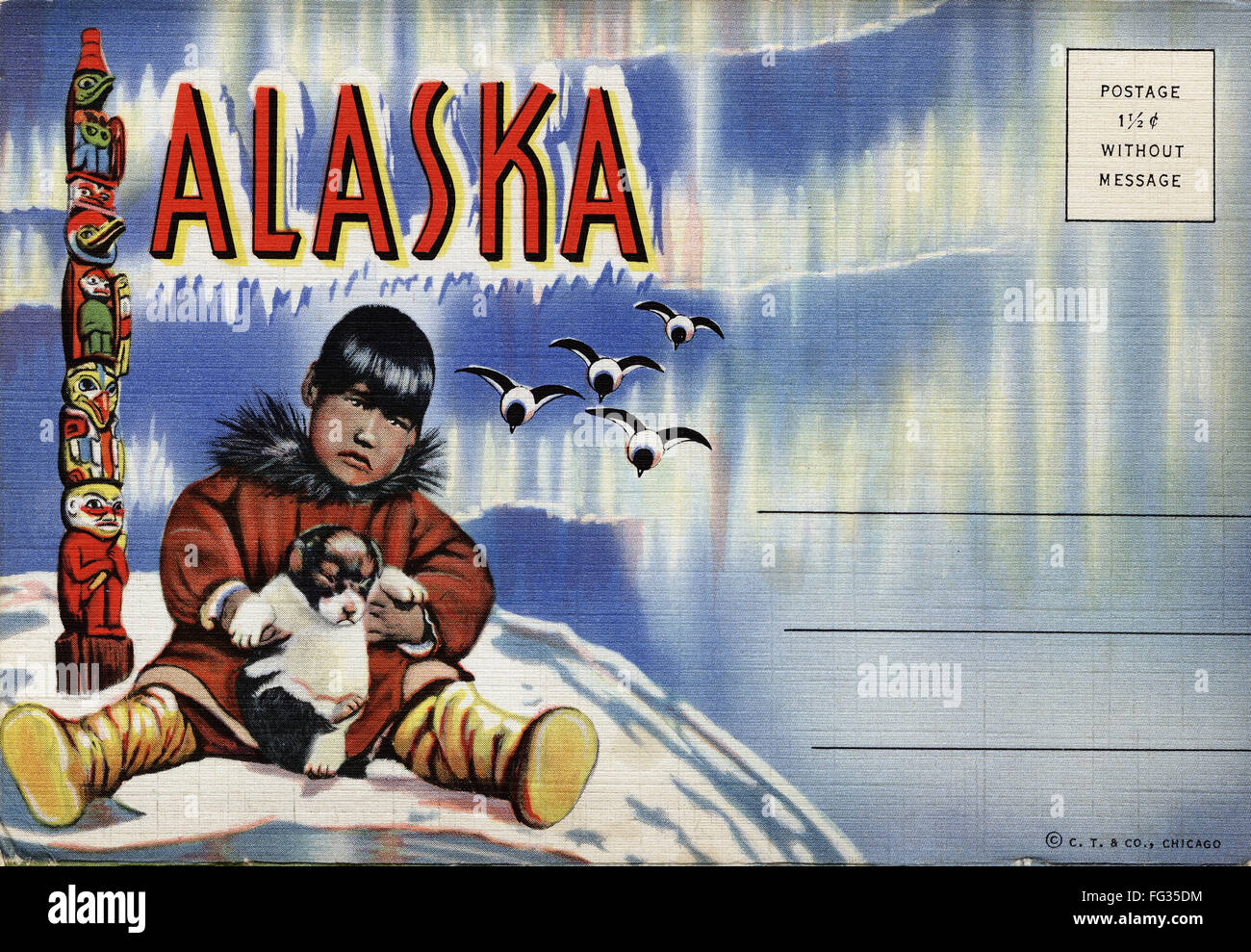 POSTCARD: ALASKA, c1938. /nCover for a pack of postcards from Alaska ...