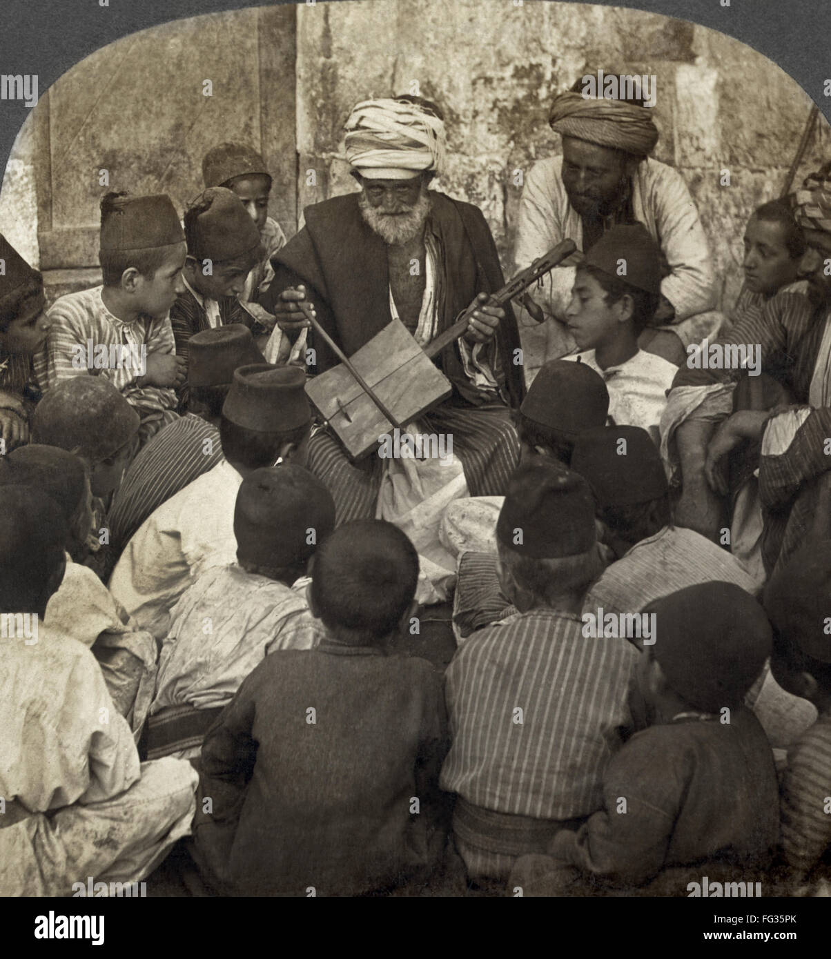 SYRIA: MUSIC, c1905. /nA music class in Syria. Stereograph, c1905 Stock ...