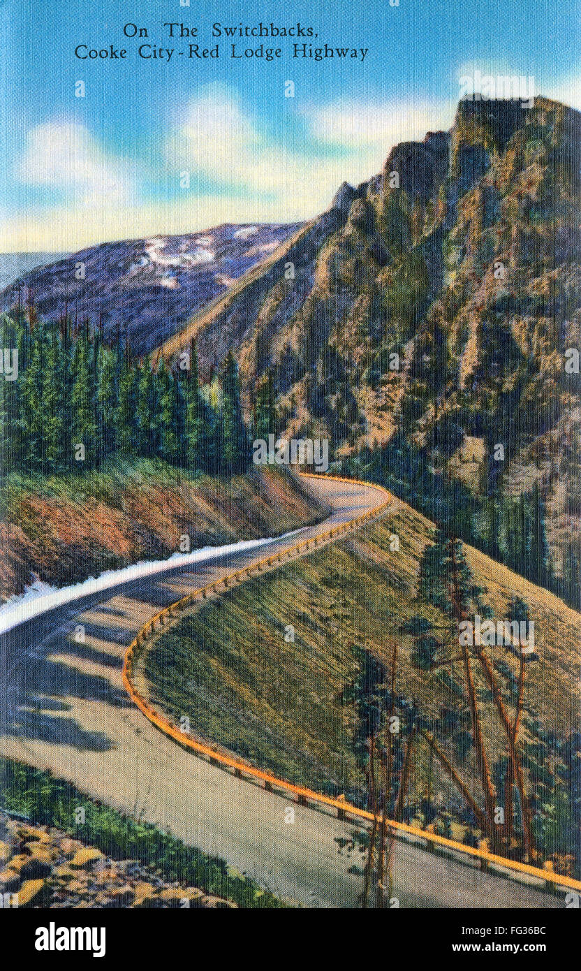 MONTANA: BEARTOOTH HIGHWAY. /nSwitchback turns on Beartooth Highway ...