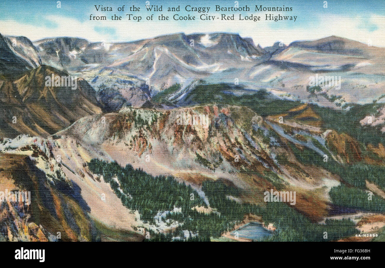 MONTANA: BEARTOOTH HIGHWAY. /nView of the Beartooth Mountains from the ...