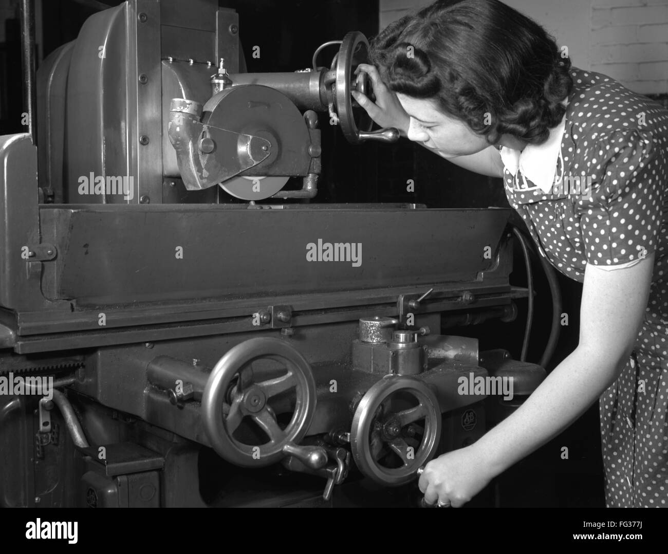 BOSTON: FACTORY, 1942. /nEstelle Wilson working in a Gillette factory ...