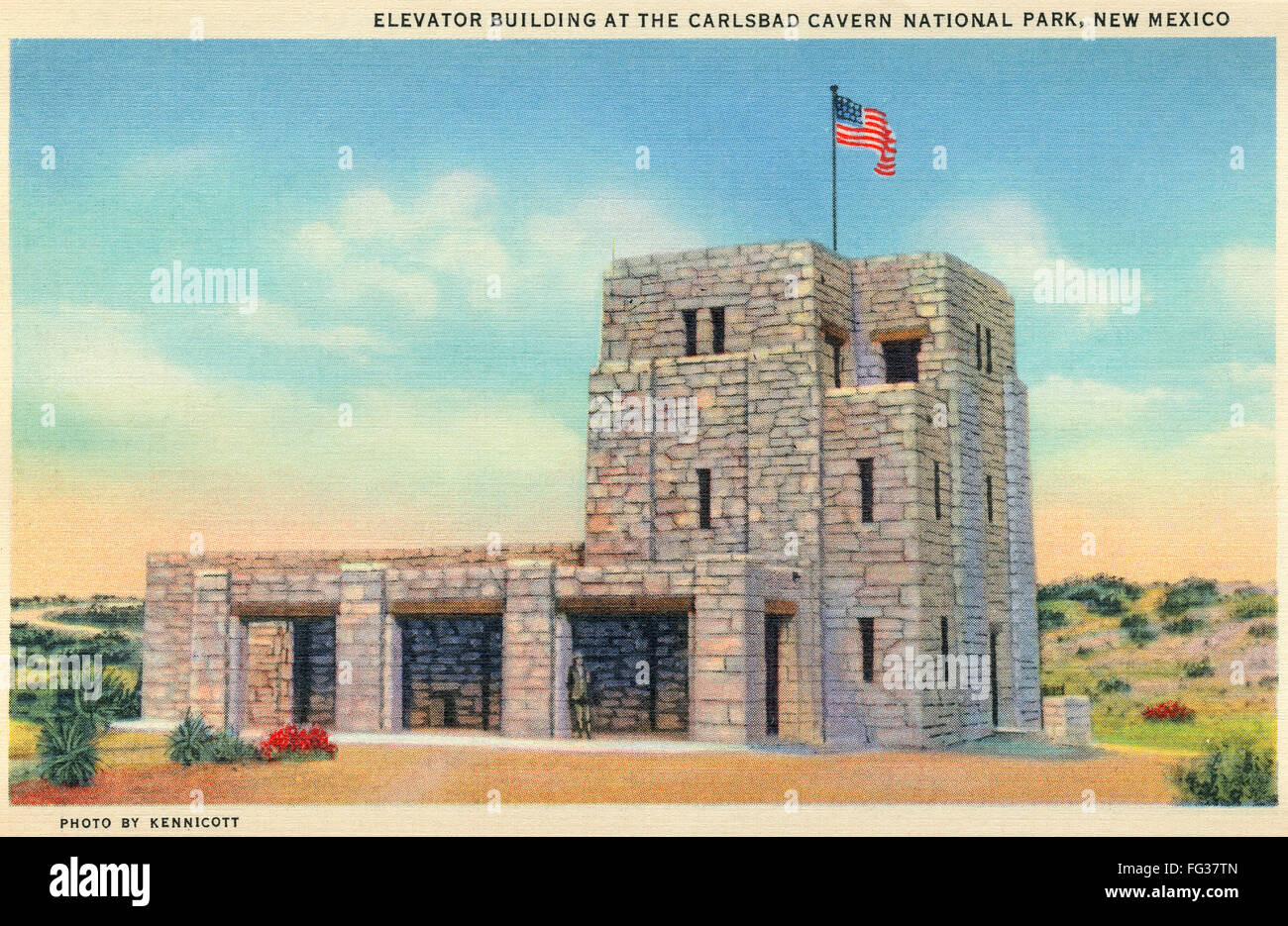 CARLSBAD CAVERNS, c1935. /nElevator building at Carlsbad Caverns ...