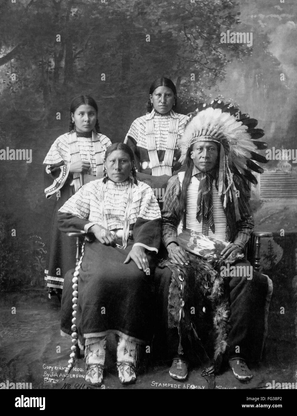 SIOUX FAMILY, c1910. /nA Sioux family. Photograph by J.A. Anderson ...