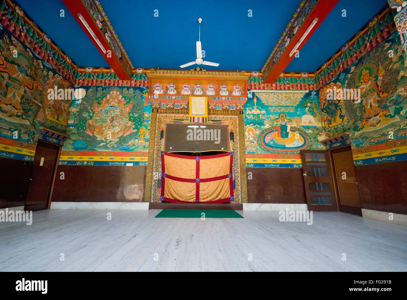 Wall paintings at entrance of Sakya monastery ; Defraud ; Uttaranchal ...
