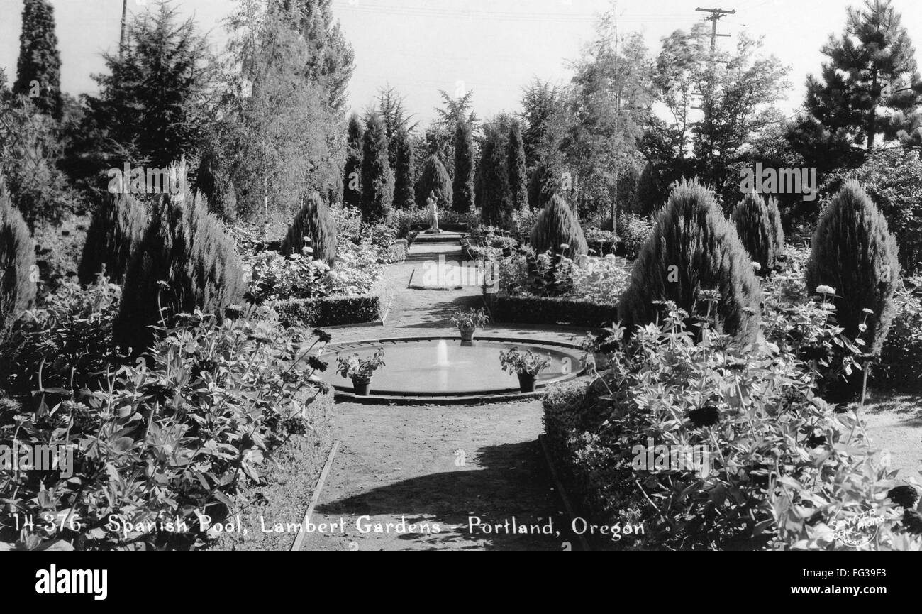 PORTLAND: LAMBERT GARDENS. /nThe Spanish Pool at Lambert Gardens in ...