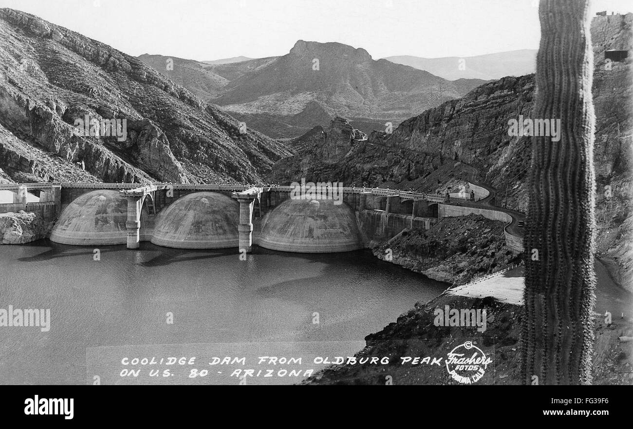 ARIZONA: COOLIDGE DAM. /nView of Coolidge Dam on the Gila River ...