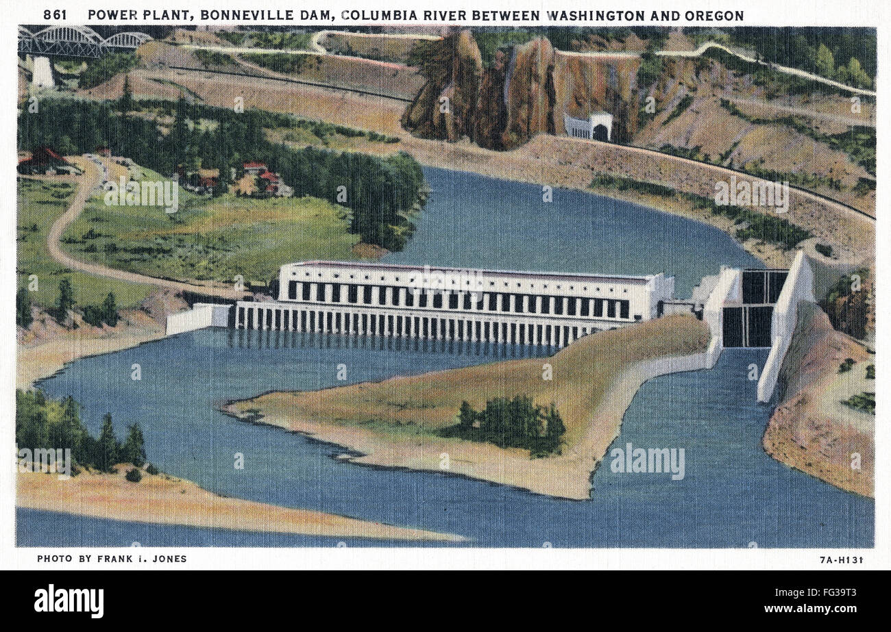 BONNEVILLE DAM, c1939. /nThe power plant of the Bonneville ...