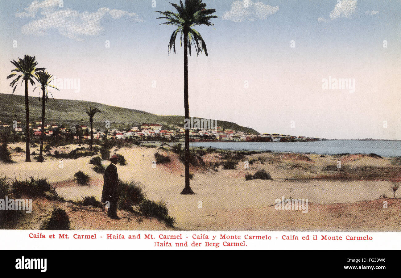 PALESTINE: HAIFA. /nView of Haifa and Mount Carmel in Palestine ...
