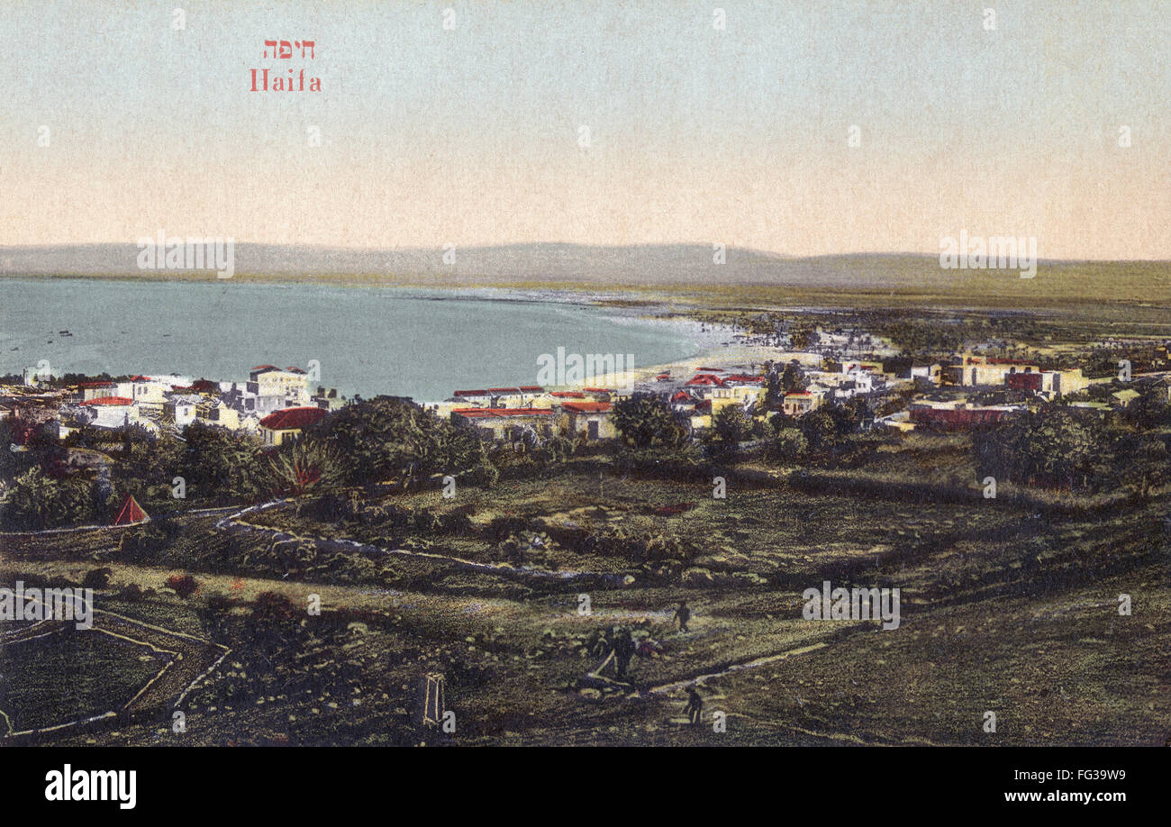 PALESTINE: HAIFA. /nView of Haifa, Palestine. Postcard, early 20th ...