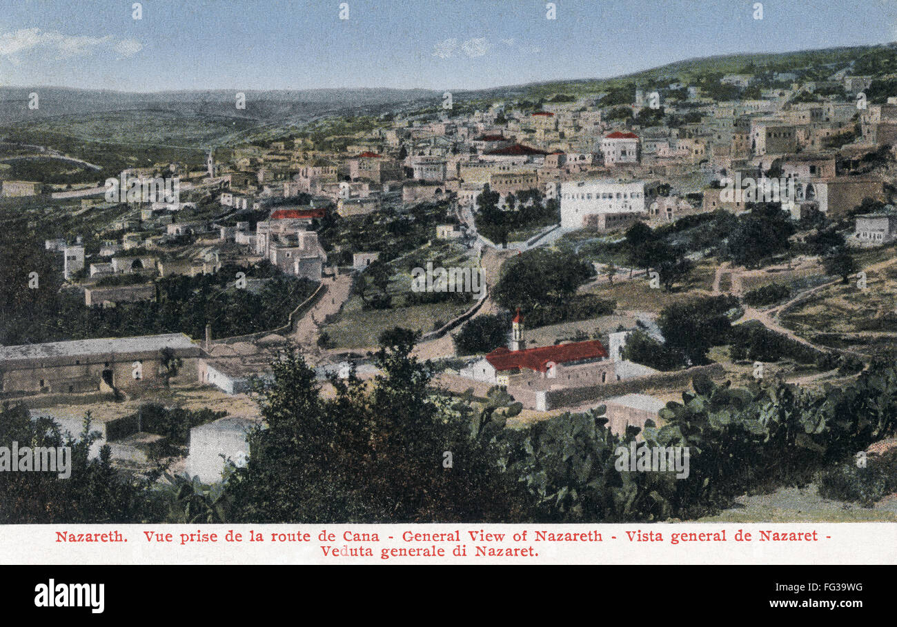 PALESTINE: NAZARETH. /nView of the city of Nazareth. Postcard, early ...