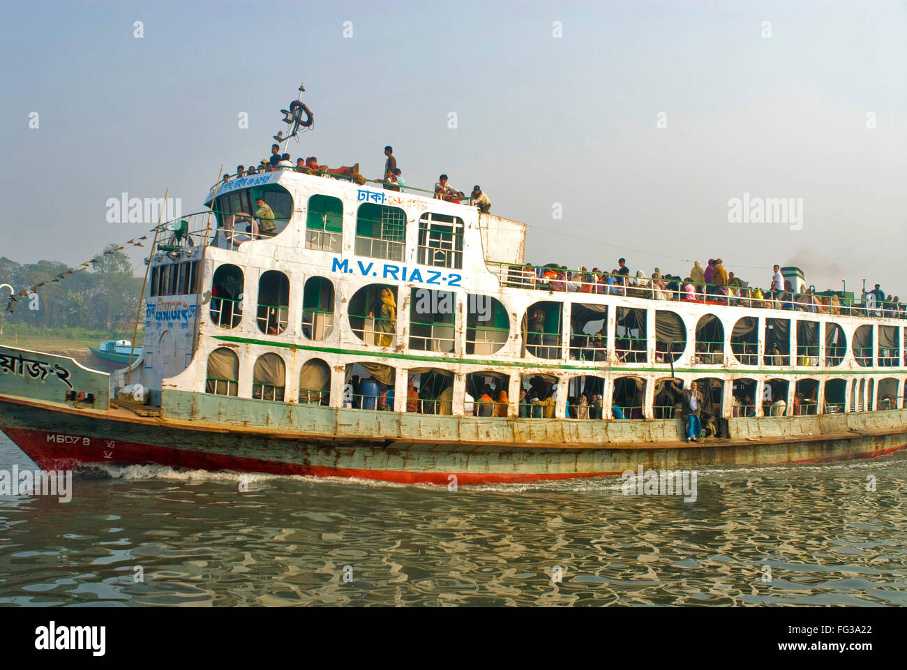 Ferry going across river Padma ; Dhaka ; Bangladesh Stock Photo - Alamy