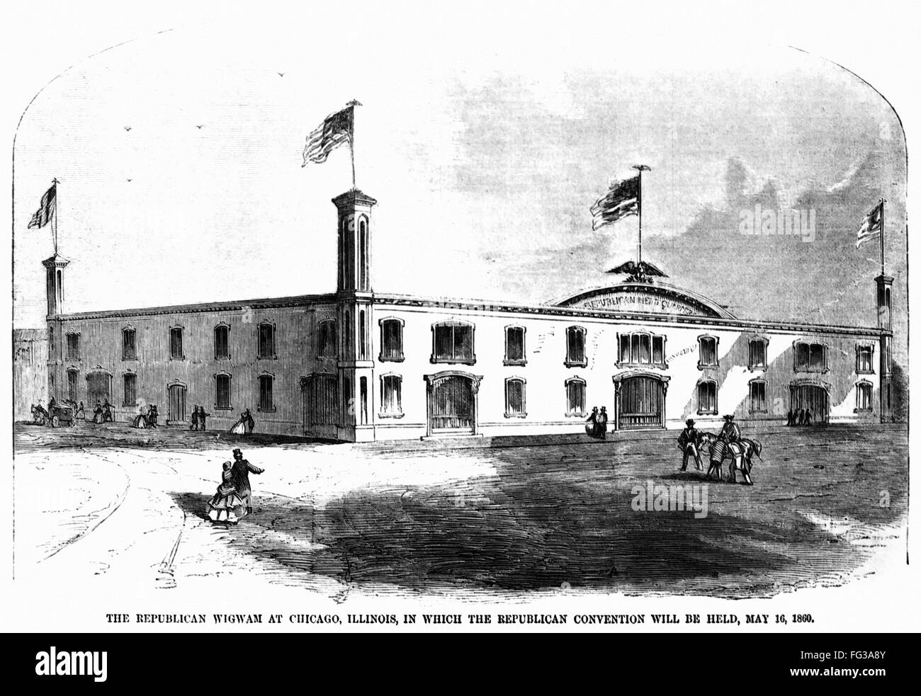 REPUBLICAN CONVENTION, 1860. /nThe Wigwam, site of the 1860 Republican ...