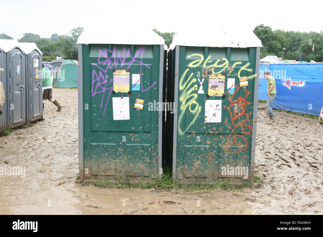Glastonbury toilet block hi-res stock photography and images - Alamy