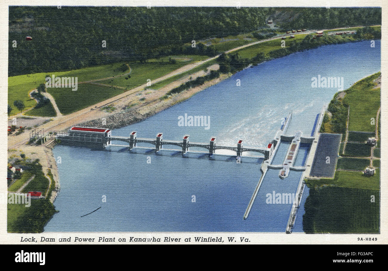 WEST VIRGINIA: DAM, 1938. /nThe lock, dam and power plant on the ...