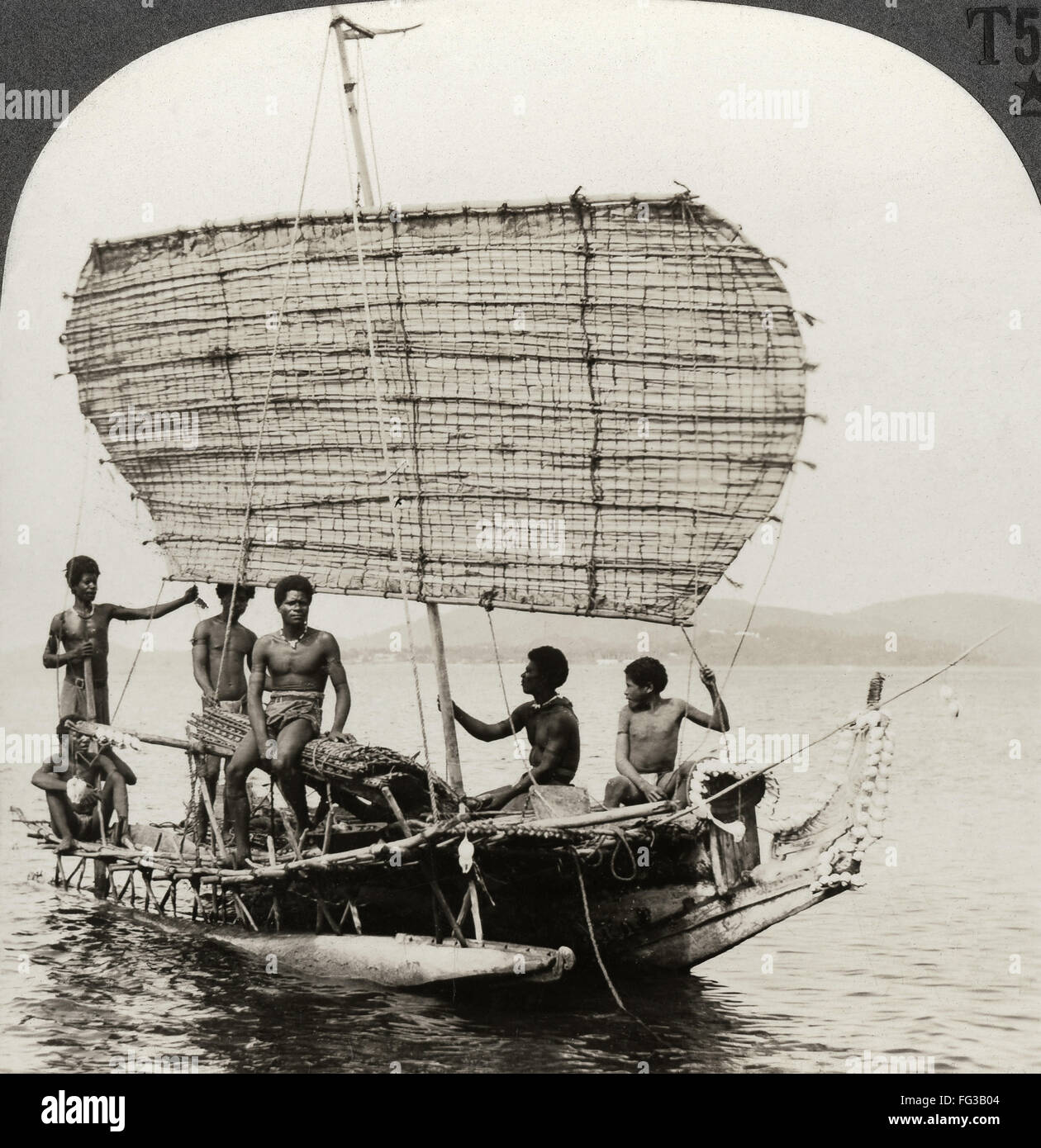 NEW GUINEA: BOAT, c1920. /n'In southern Pacific waters - natives of New ...