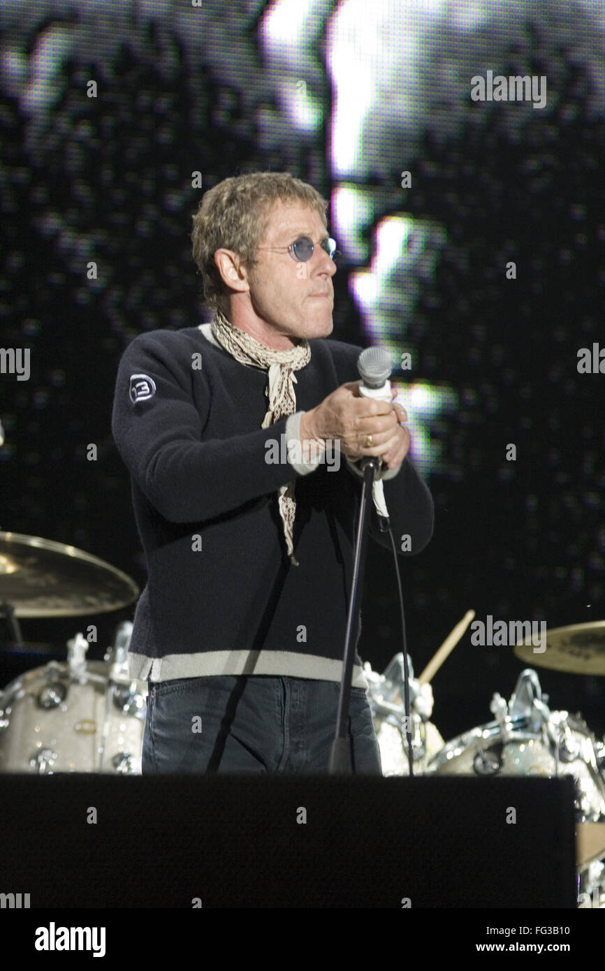 The Who performing live on the pyramid stage at the Glastonbury ...