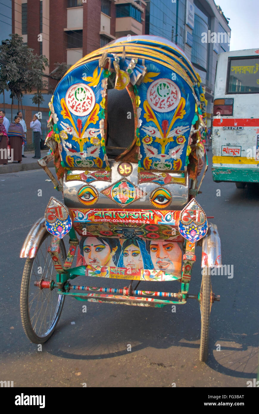 Colourful decorated cycle rickshaw ; Dhaka ; Bangladesh Stock Photo - Alamy