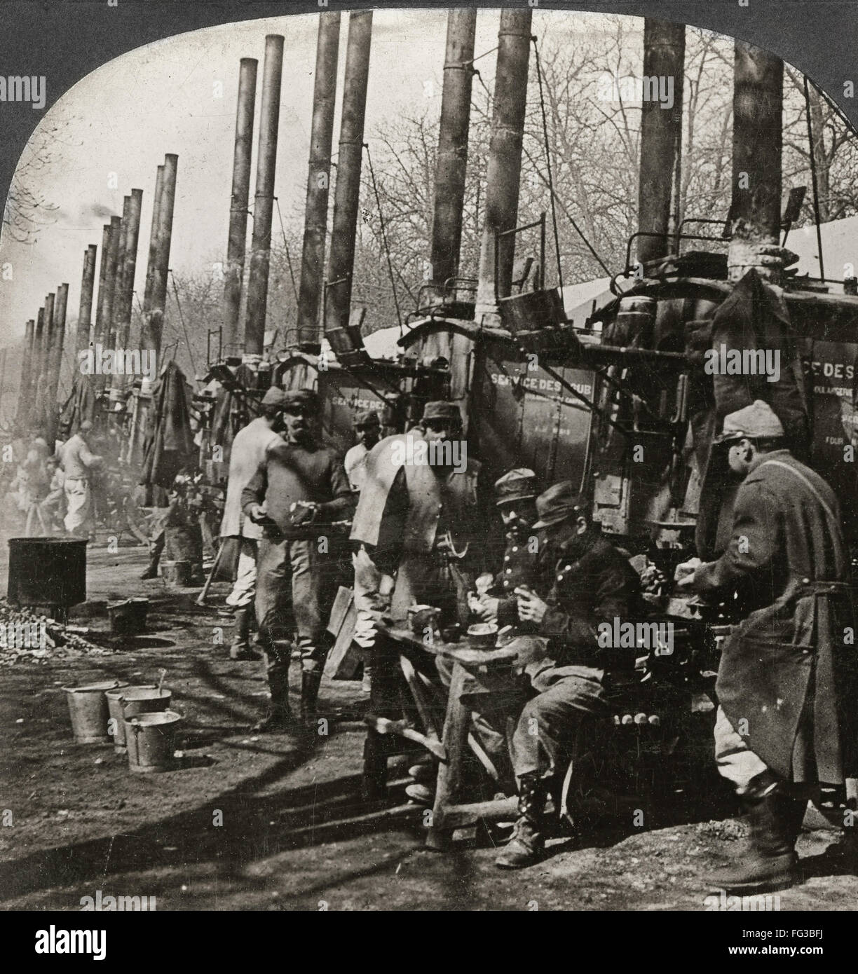WWI: KITCHENS, c1917. /n'Section of the many miles of French field ...