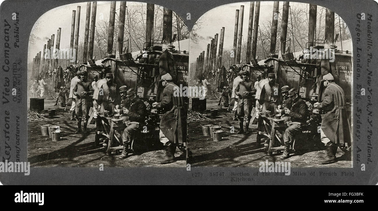 WWI: KITCHENS, c1917. /n'Section of the many miles of French field ...