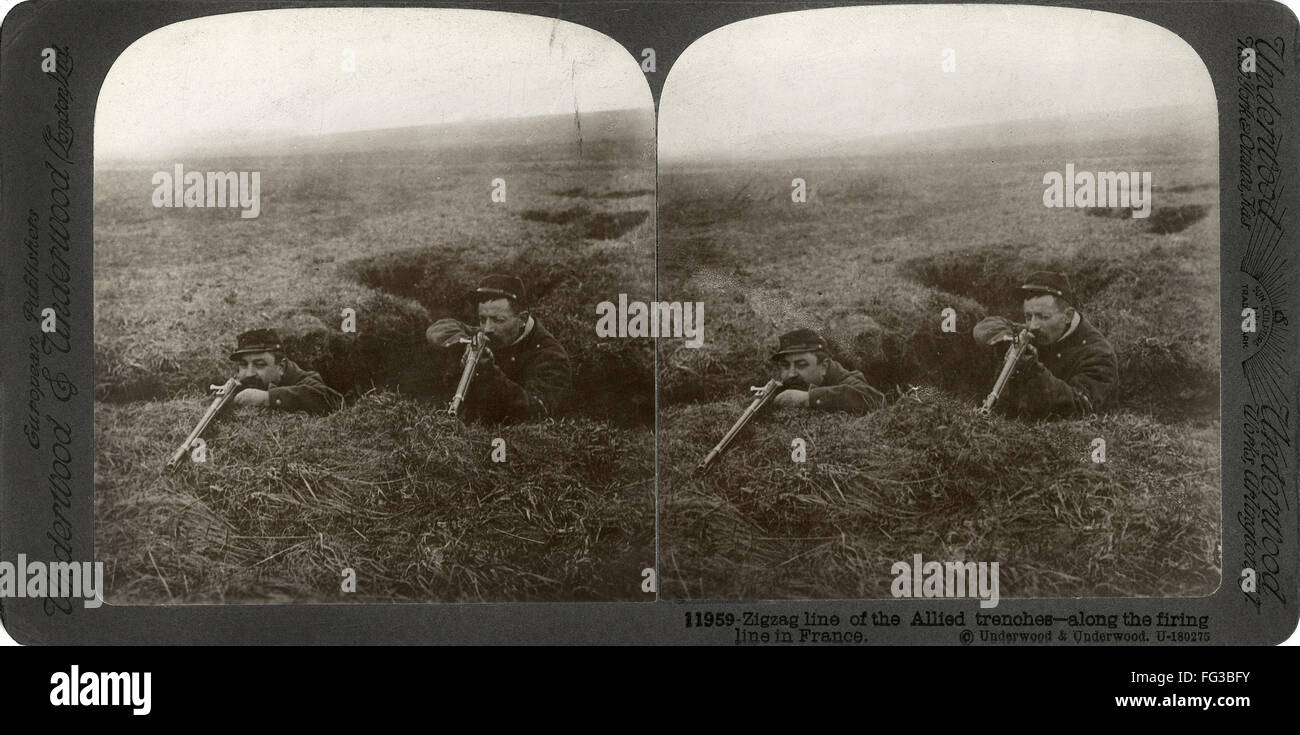 WWI: FRANCE, c1915. /n'Zigzag line of the Allied trenches - along the ...