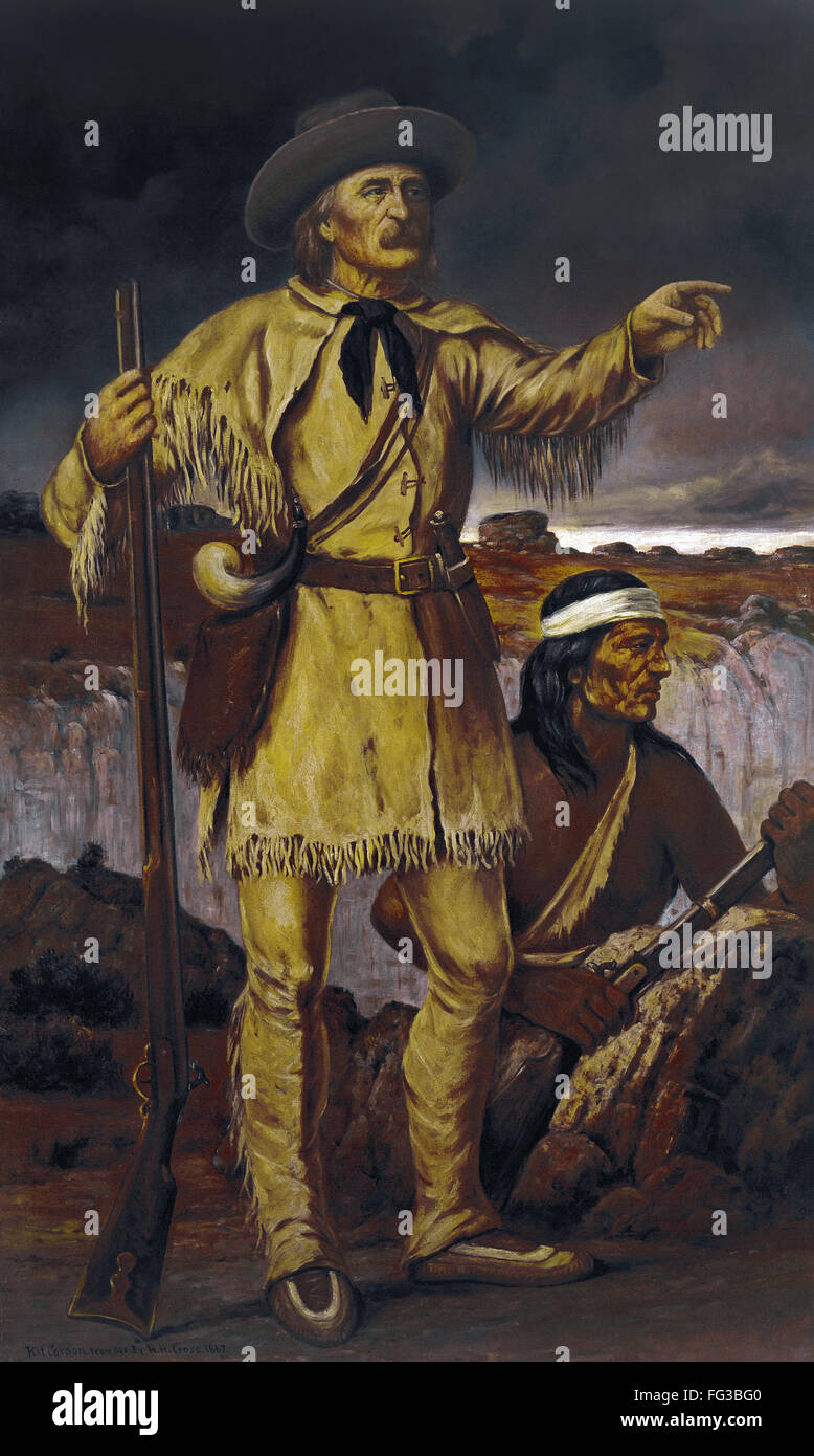 KIT CARSON (1809-1868). /nAmerican frontiersman. Oil on canvas, 1867 ...