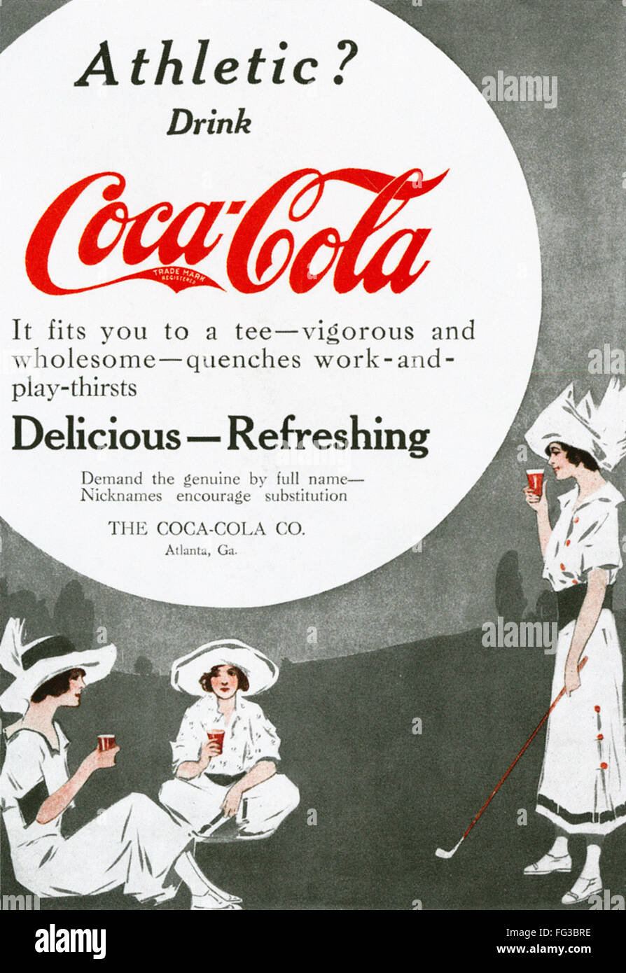 COCA-COLA AD, 1914. /n'Athletic? Drink Coca-Cola.' American ...