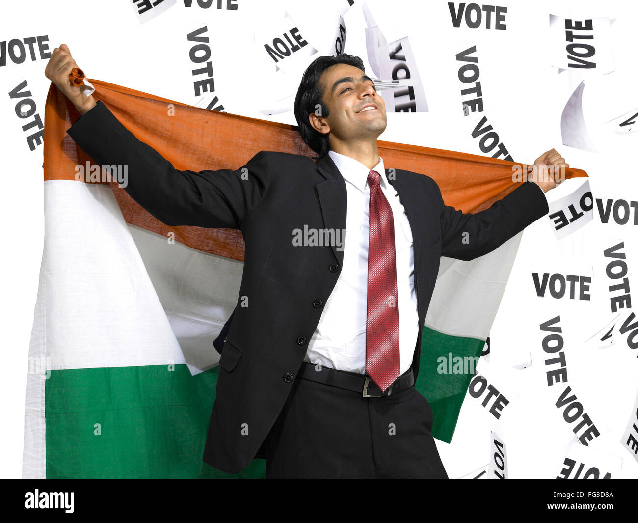 Officer holding standing smiling national flag hi-res stock photography ...
