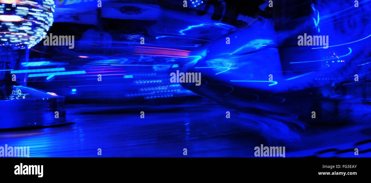 disco lights synthwave fairground funfair ride moving fast fair lights ...