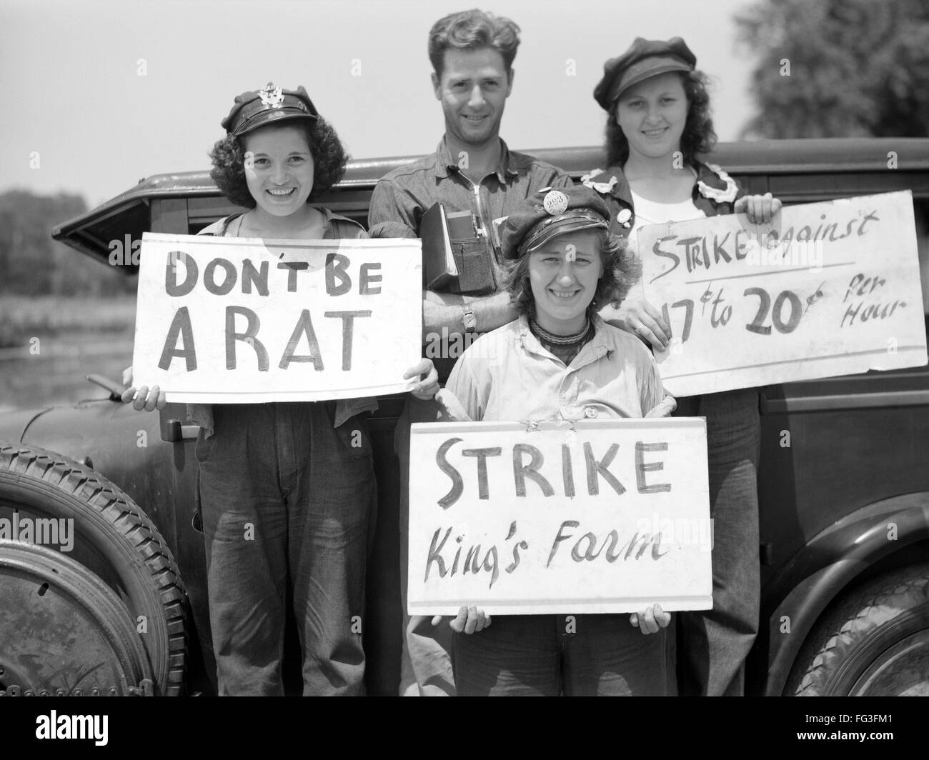 FARM STRIKE, 1938. /nThe picket line at the King Farm strike in ...
