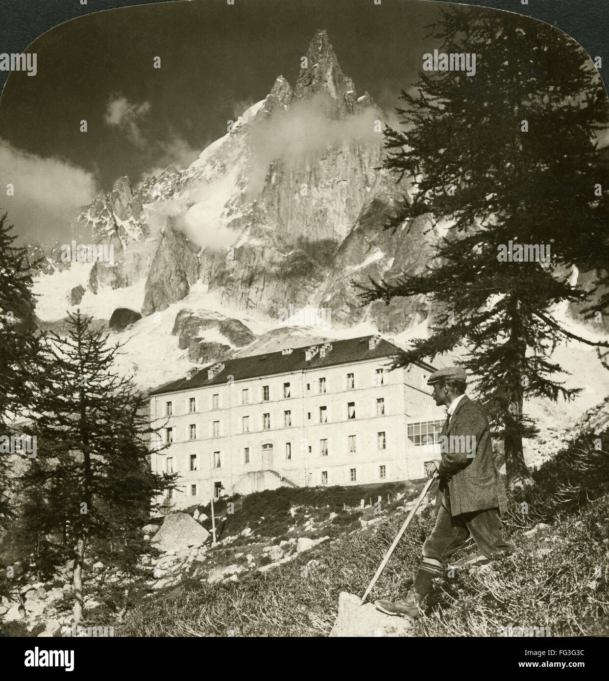 FRANCE: ALPS, 1908. /nThe Hotel Montavert and the Aiguille du Dru in ...