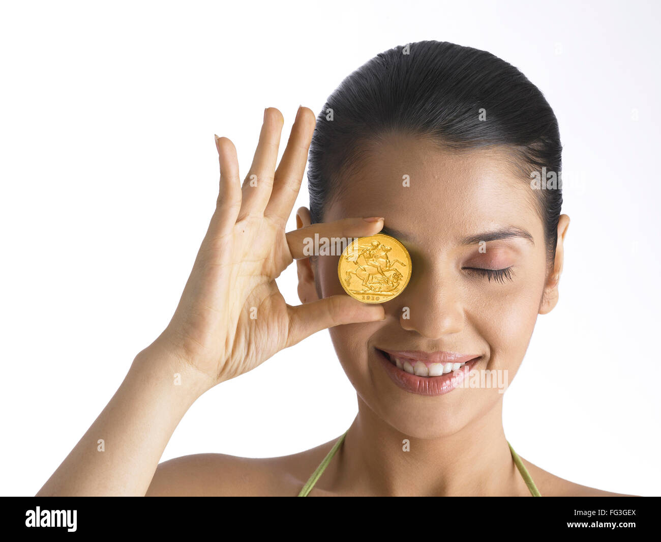Gold eye closed hi-res stock photography and images - Alamy