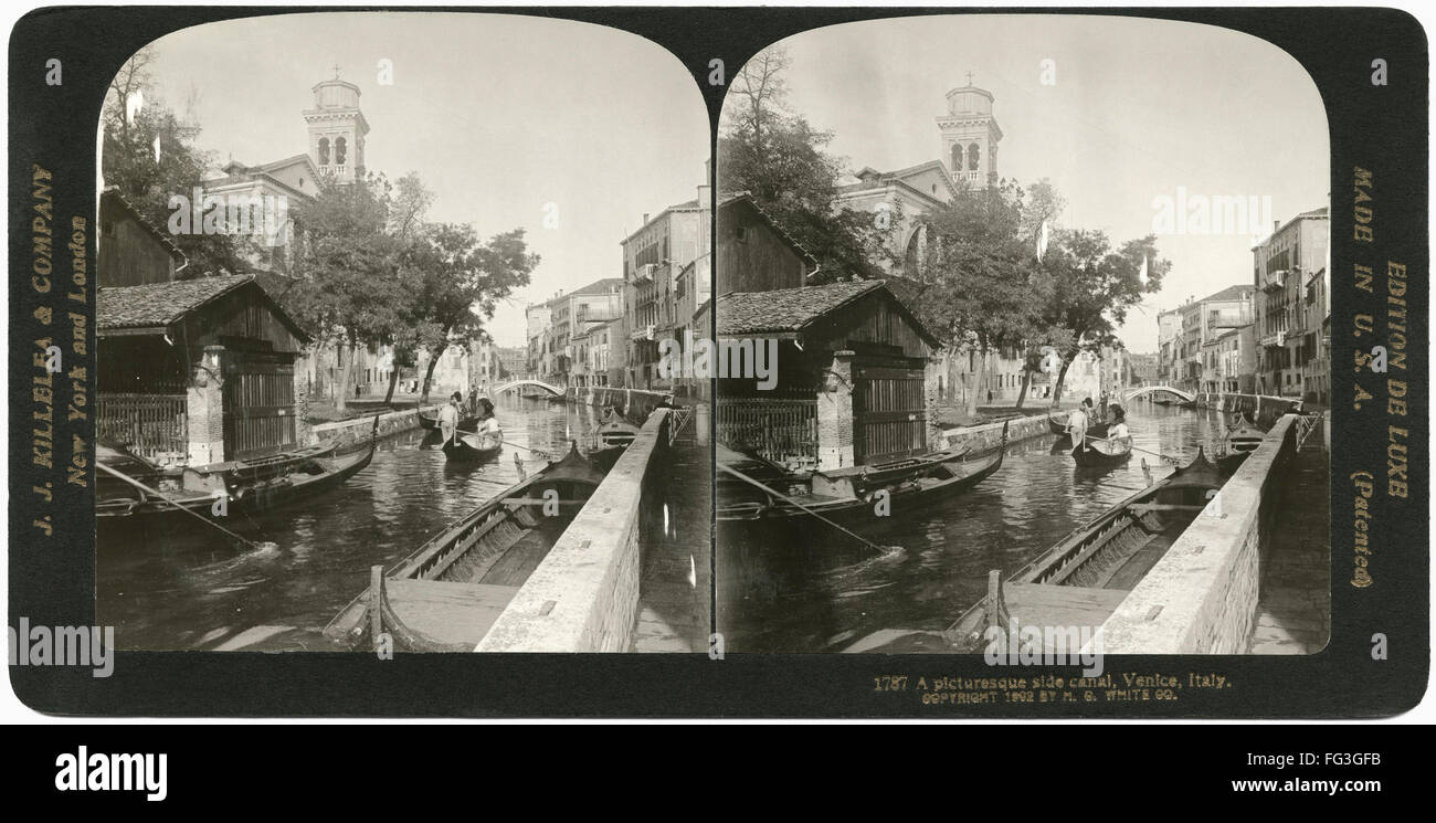 VENICE: CANAL, 1902. /nA canal in Venice, Italy. Stereograph, 1902 ...