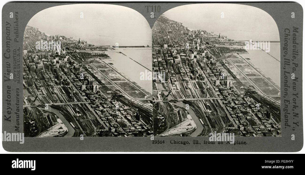 CHICAGO: AERIAL VIEW. /nView of Chicago, Illinois, from an airplane ...