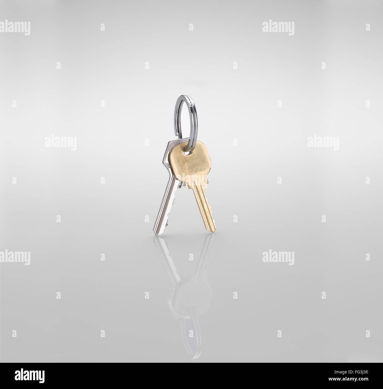 keys on gray background Stock Photo - Alamy