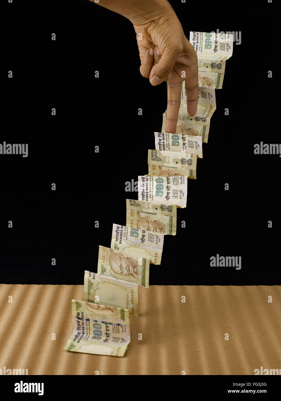 money steps success on black background Stock Photo - Alamy