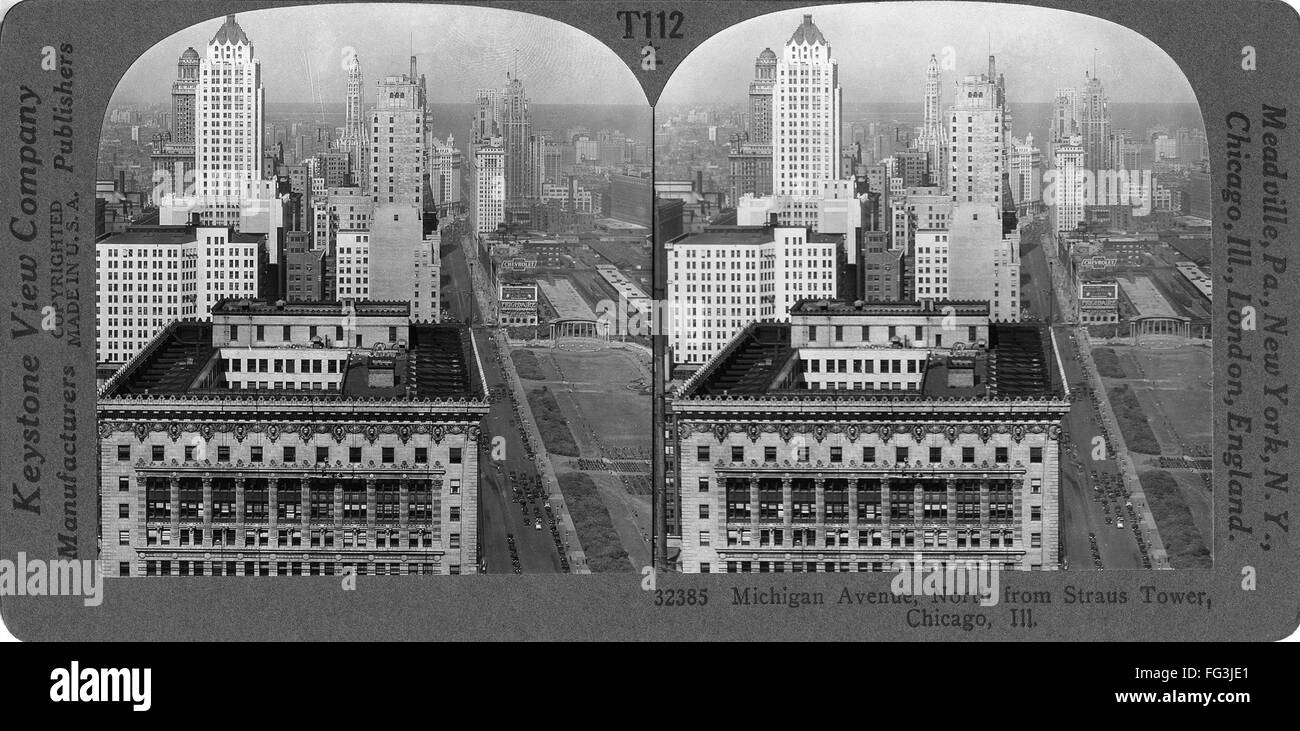 CHICAGO: MICHIGAN AVENUE. /nView of Michigan Avenue from Stratus Tower ...