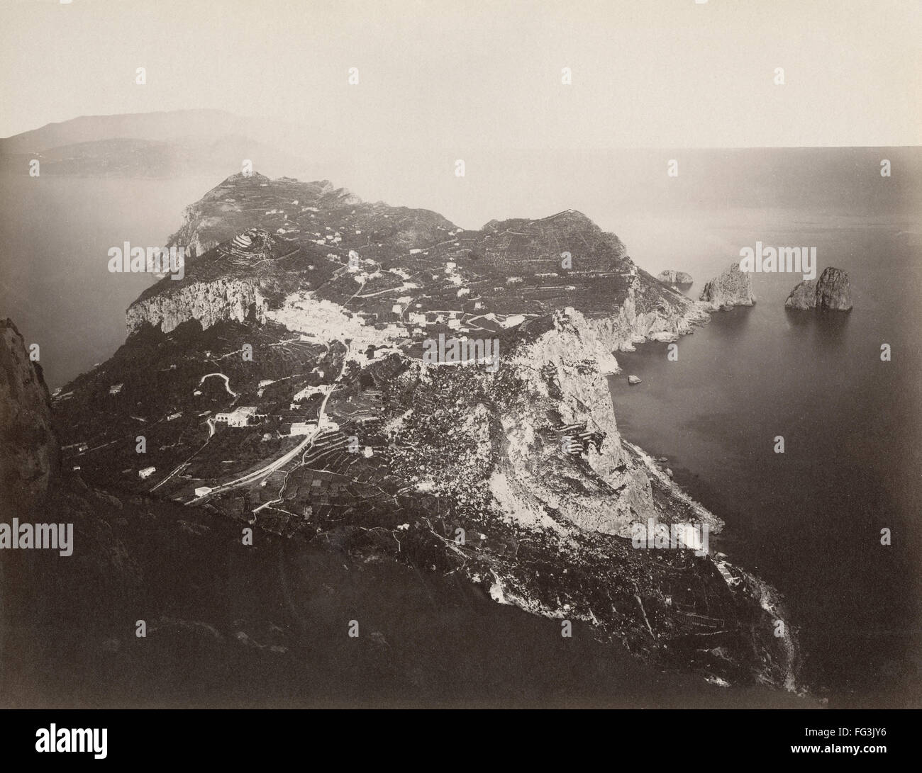 ITALY: CAPRI. /nAerial view of Capri, Italy, from Monte Solaro ...