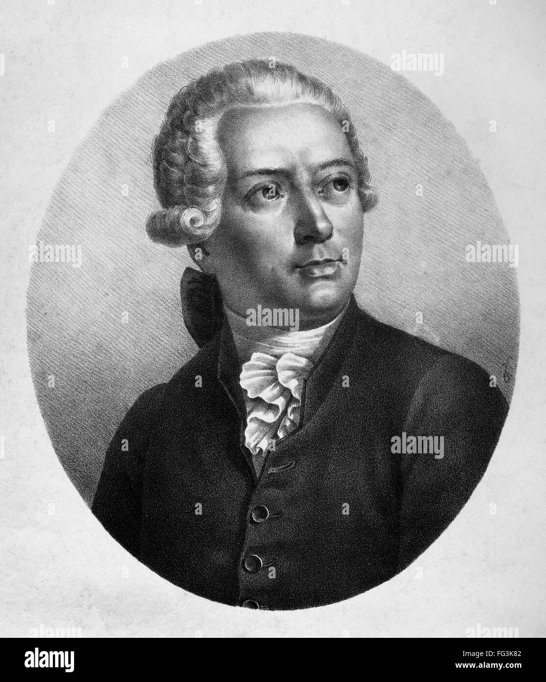 ANTOINE LAURENT LAVOISIER /n(1743-1794). French chemist. Lithograph ...
