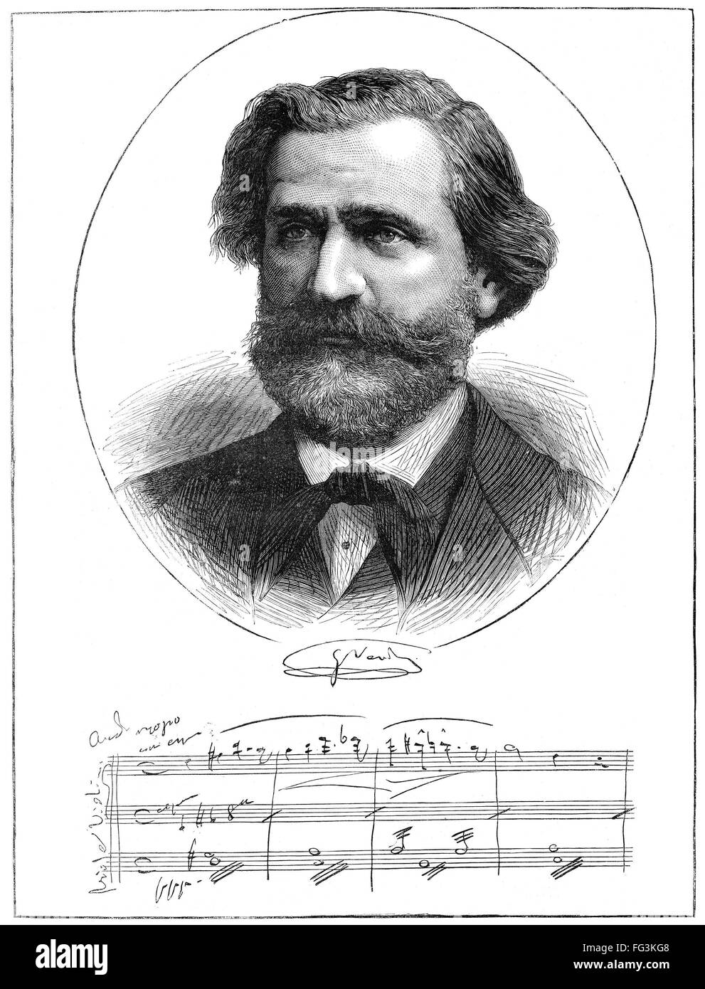 GIUSEPPE VERDI (1813-1901). /nItalian operatic composer. Engraving ...