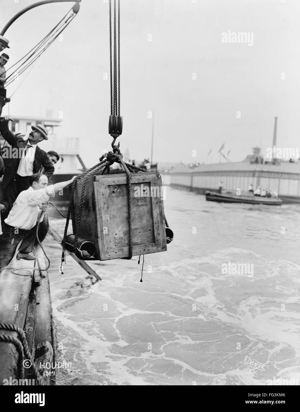 HARRY HOUDINI (1874-1926). /nAmerican magician. A crate containing ...