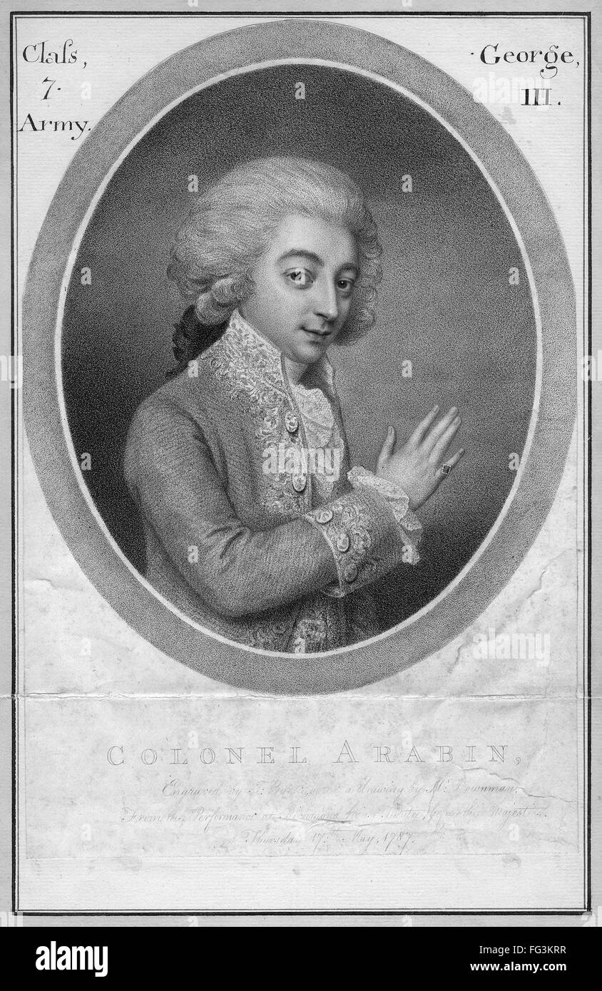 COLONEL ARABIN, 1787. /nPortrait of a man, possibly William John Arabin ...