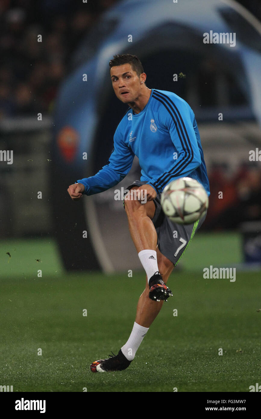 Rome, Italy. 17th February, 2016. Christian Ronaldo trains with the ...