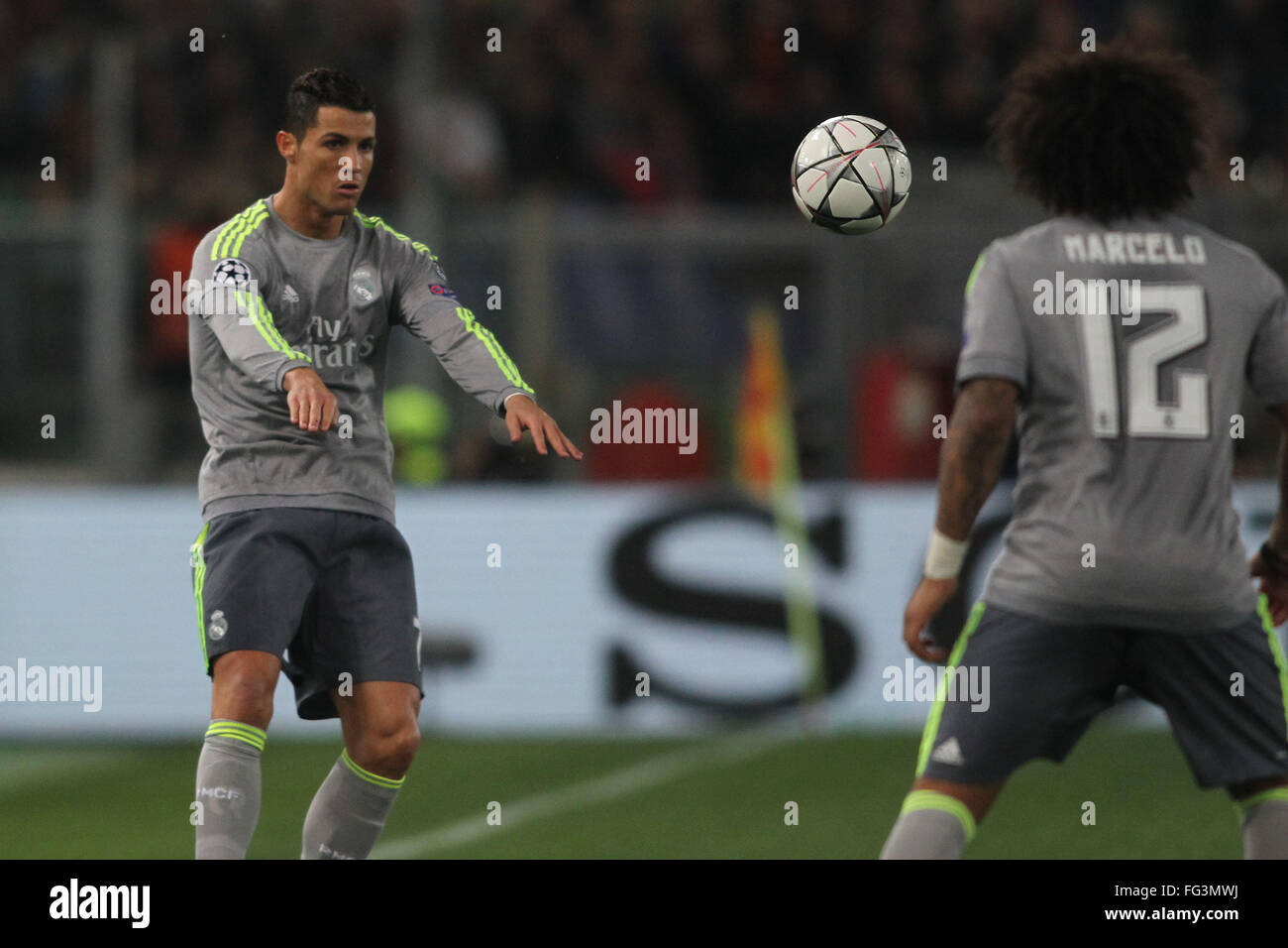 Rome, Italy. 17th February, 2016. Cristiano Ronaldo in action during ...