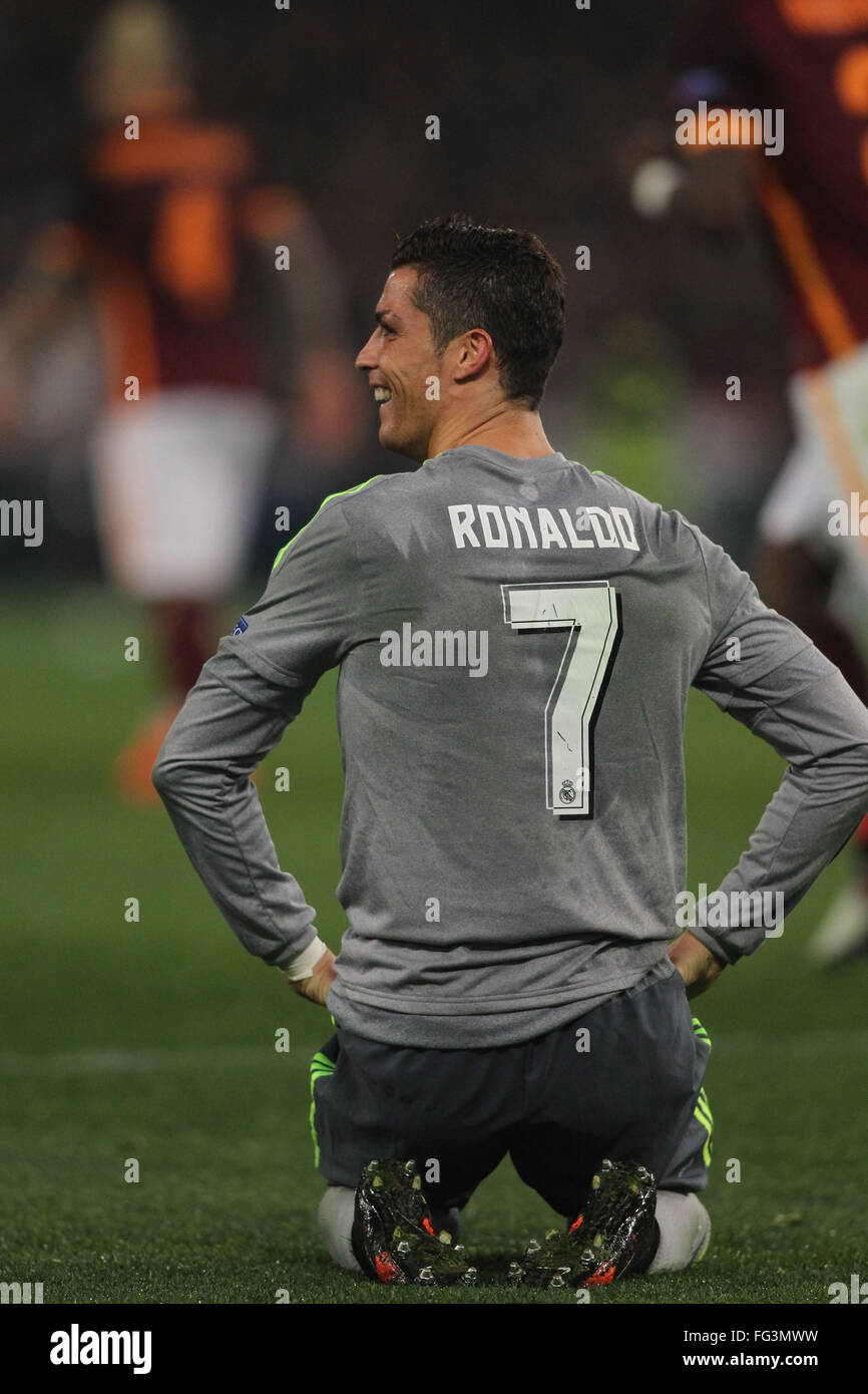 Rome, Italy. 17th February, 2016. Cristiano Ronaldo in action during ...