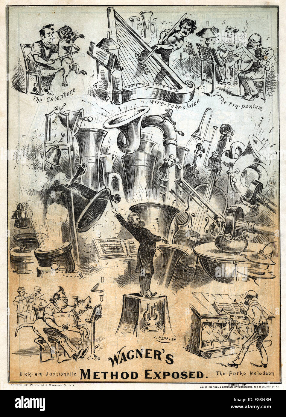 CARTOON: WAGNER, 1877. /n'Wagner's Method Exposed.' Cartoon criticizing ...