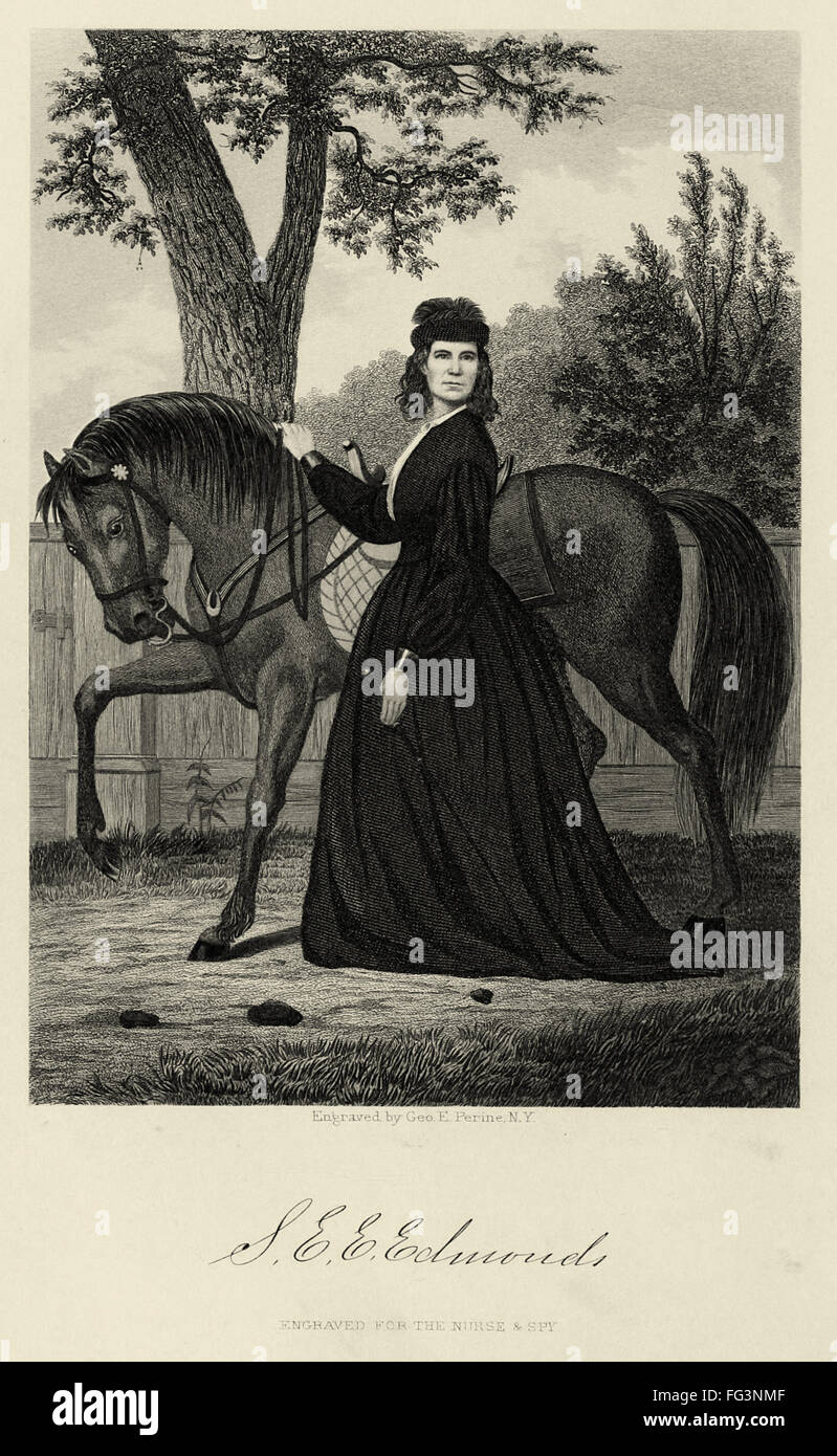 SARAH EMMA EDMONDS /n(1841-1898). Canadian-American nurse, soldier, and ...