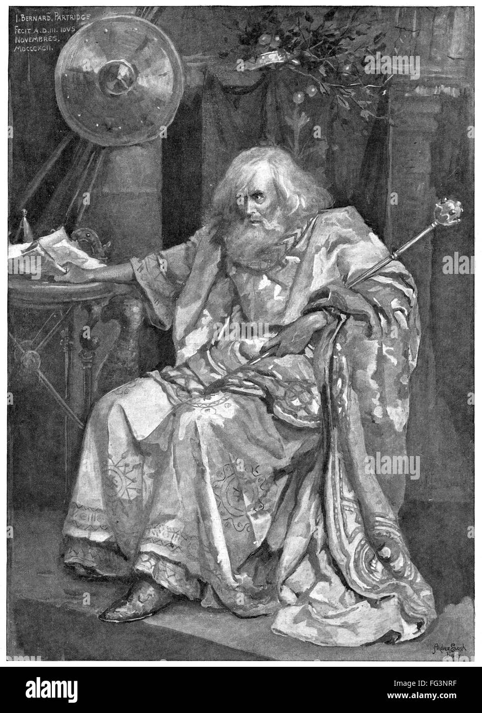 HENRY IRVING (1838-1905). /nEnglish actor. As King Lear. Drawing by J ...