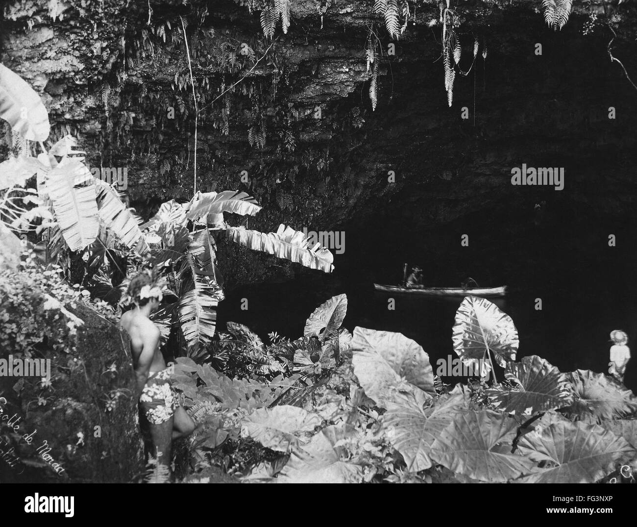 TAHITI: MARAA GROTTO. /nThe Maraa Grotto in Tahiti, French Polynesia ...